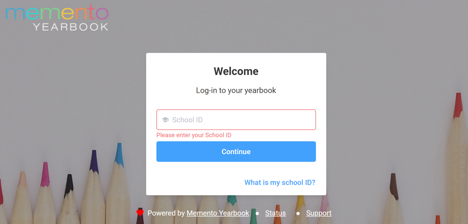 Logging into Memento – Studio Source Yearbooks Support